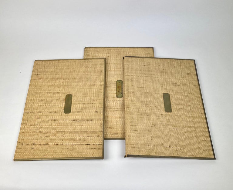 Set of Five File Folders in Wicker and Brass, Italy, 1960s For Sale at ...