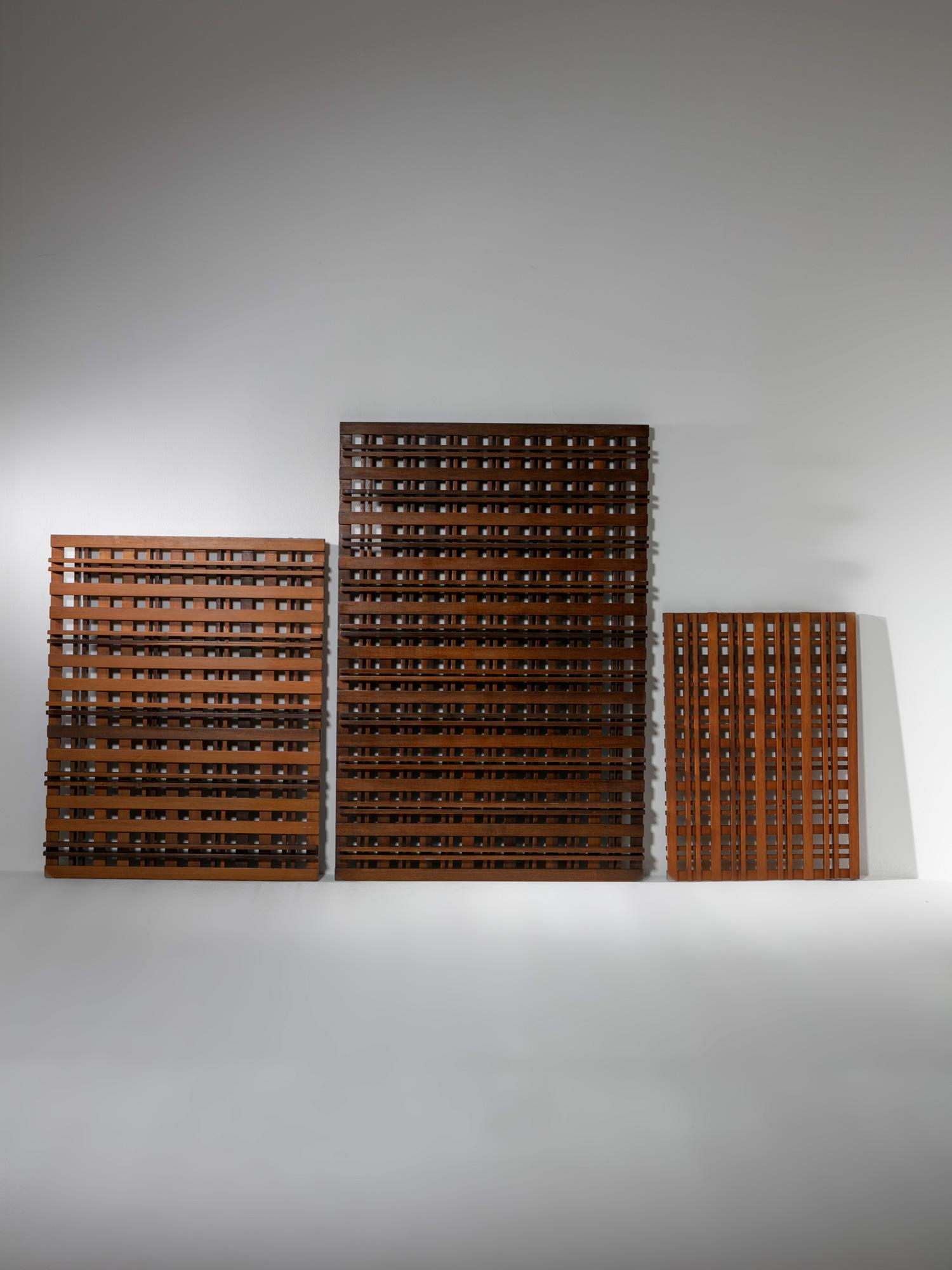 Set of Five Italian 60 Wood Screens by Mario Monti For Sale at 1stDibs