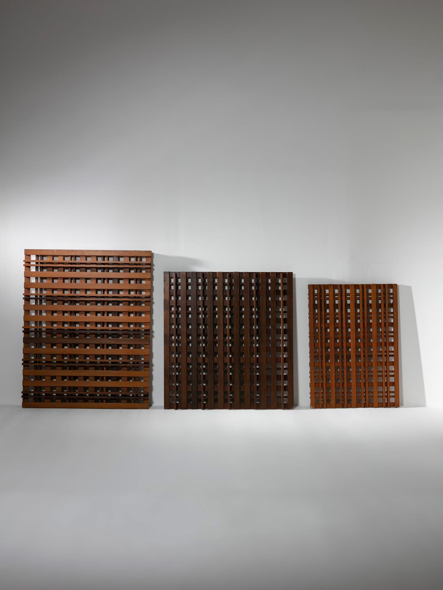 Set of Five Italian 60 Wood Screens by Mario Monti For Sale at 1stDibs