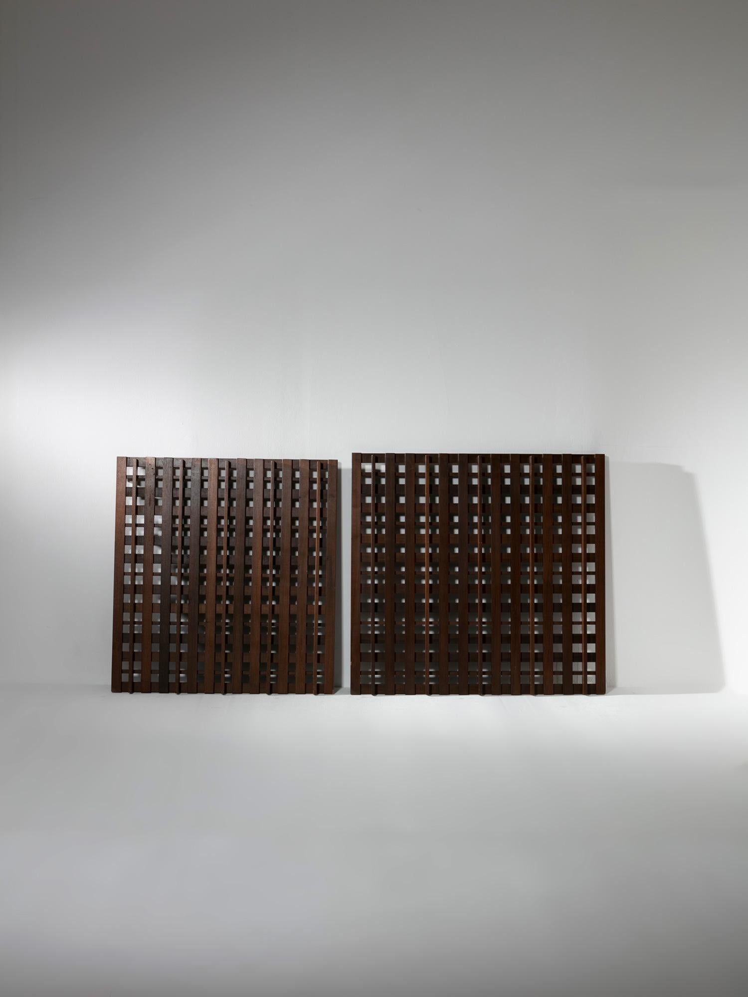 Set of Five Italian 60 Wood Screens by Mario Monti For Sale at 1stDibs