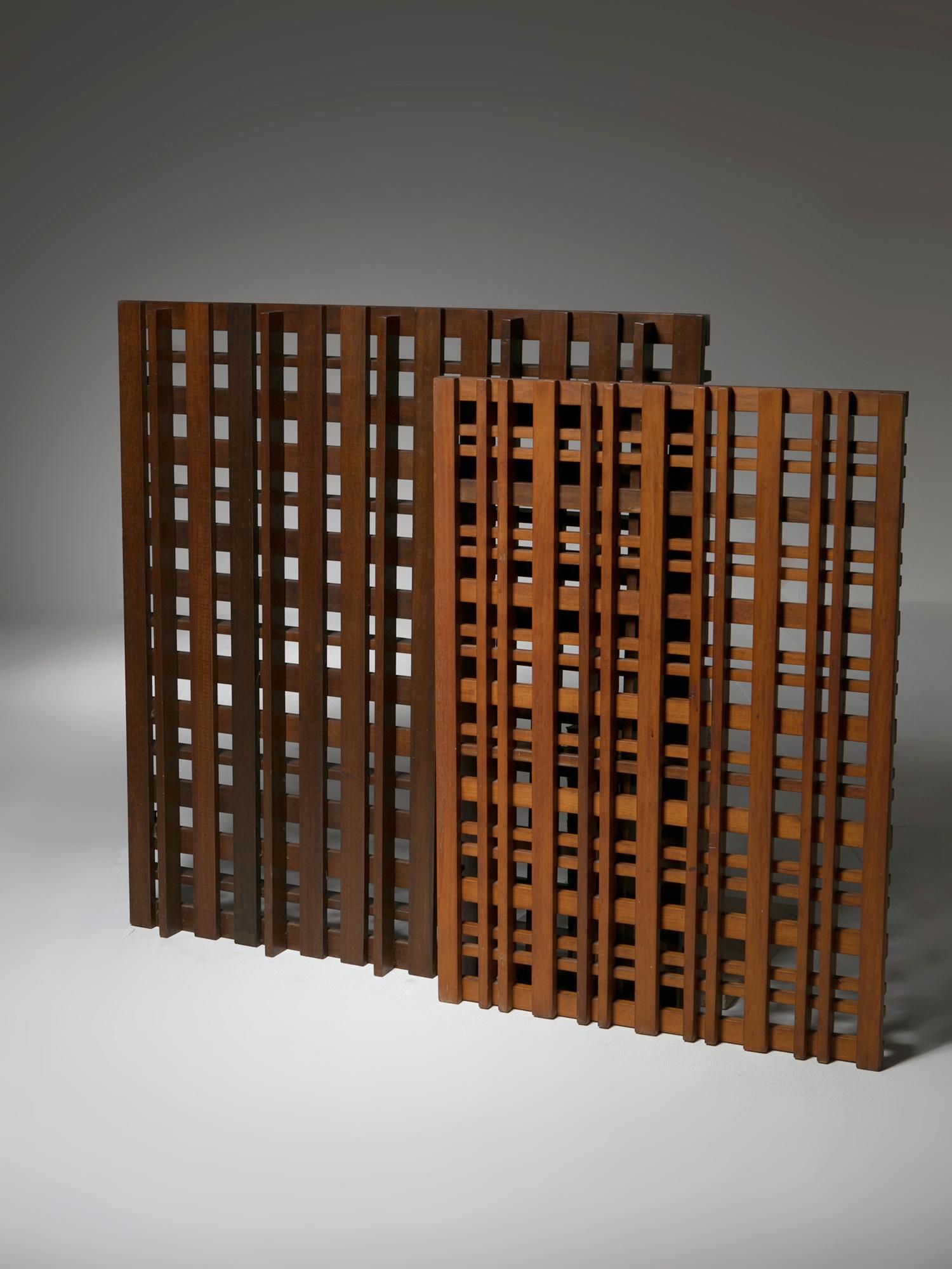 Set of Five Italian 60 Wood Screens by Mario Monti For Sale at 1stDibs