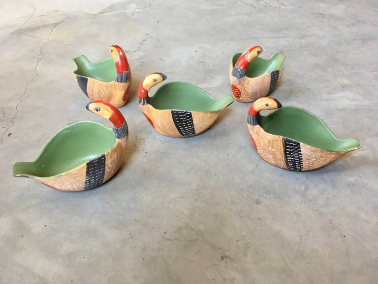 Set of Five Italian Ceramic Bird Bowls at 1stDibs | italian ceramic bowls