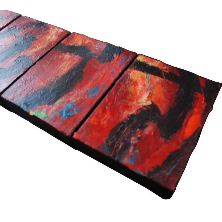 Set of Five Original Signed Abstract Canvases by Allan Rodewald For ...