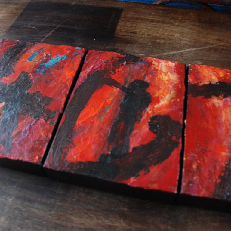 Set of Five Original Signed Abstract Canvases by Allan Rodewald For ...