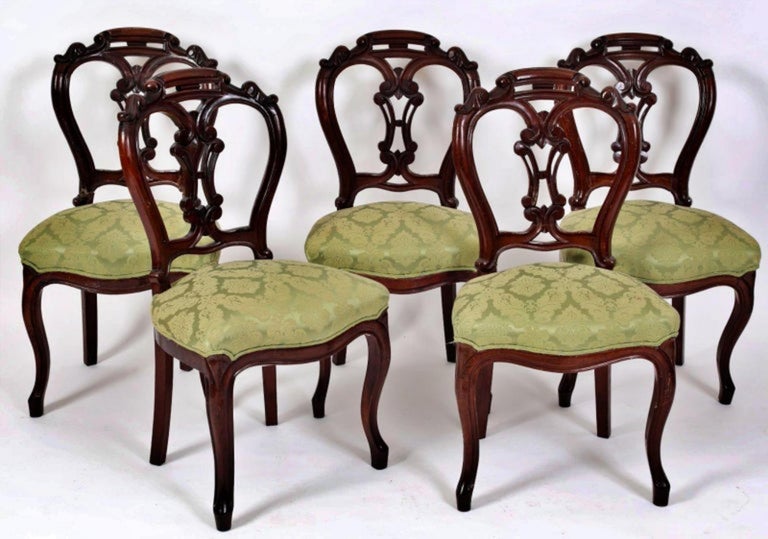 Set of Five Portuguese Chairs Romantic 19th Century For Sale at 1stDibs