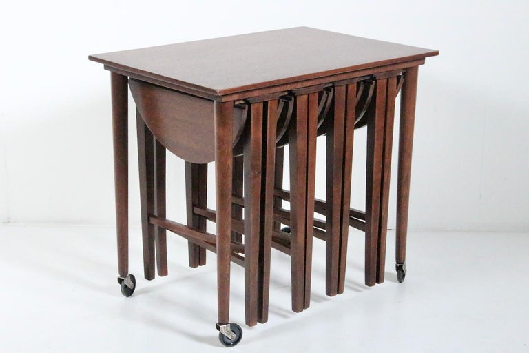 Set of Five Poul Hundevad Teak Hanging Nest Tables, 1960's For Sale at ...