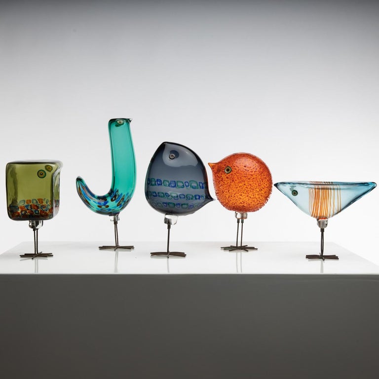 Set of Five Pulcini 'pulcino' Glass Birds, Alessandro Pianon, Vetreria ...