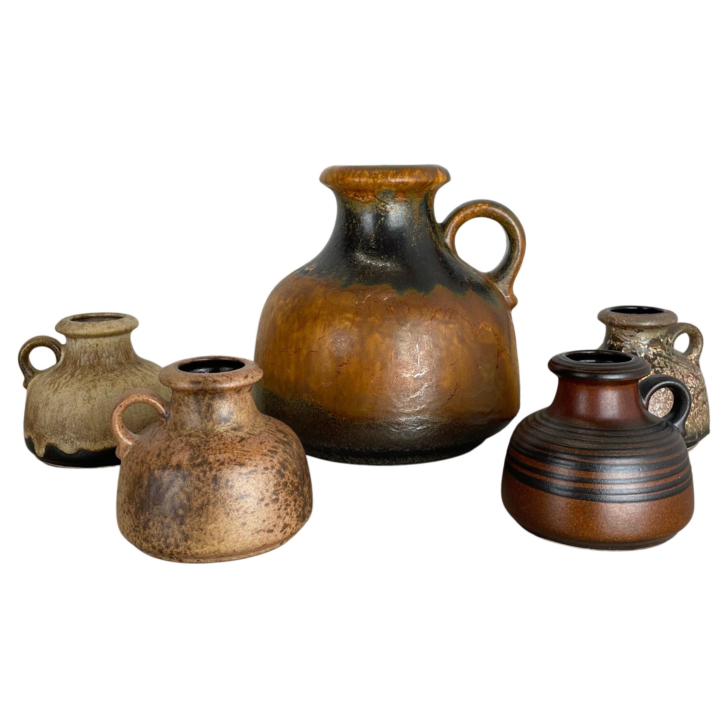 Set of Five Vintage Pottery Fat Lava "231-15" Vases Made by Scheurich ...