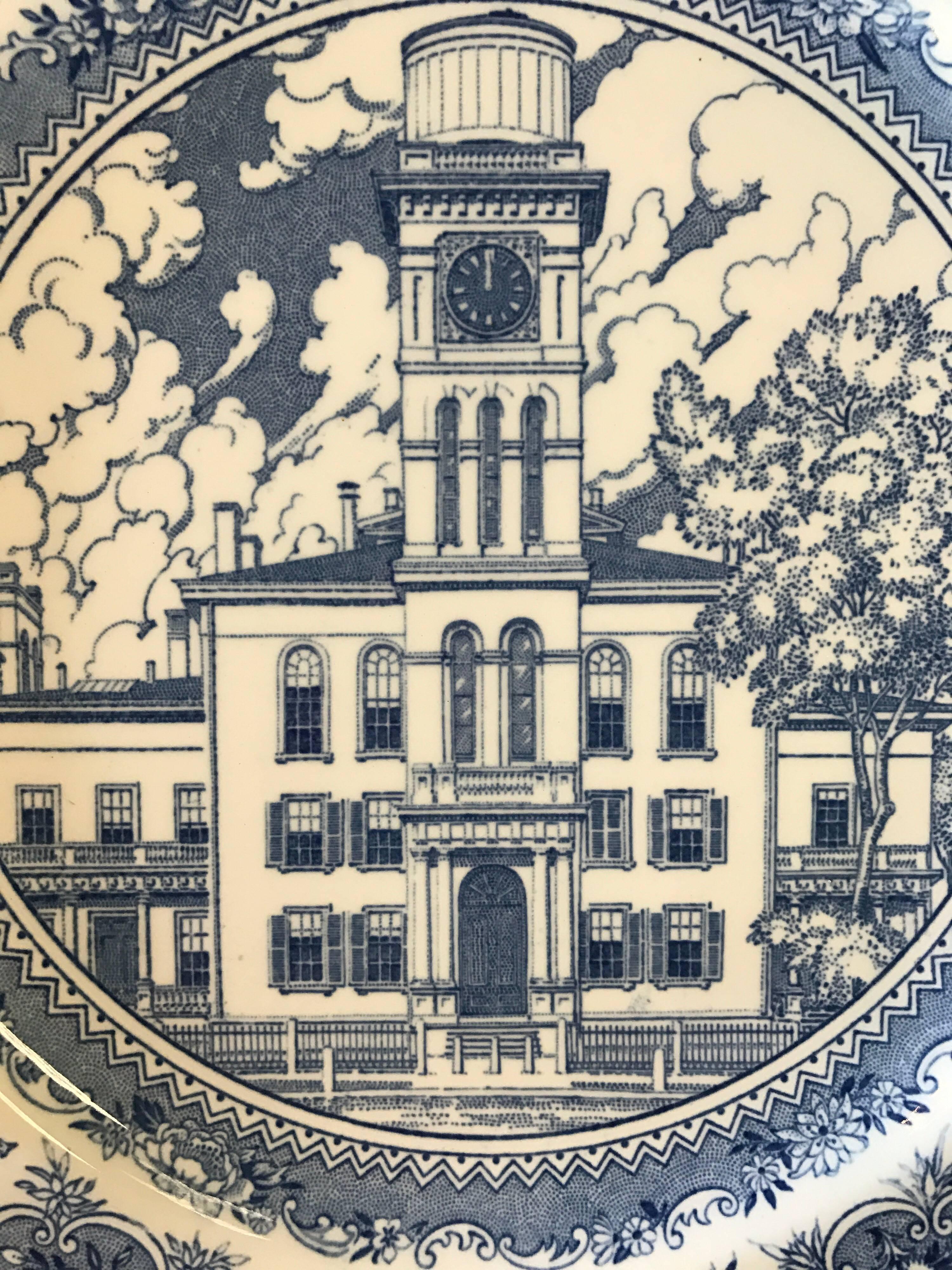 Set of Five Wedgwood Blue and White Yale University Plates at 1stDibs ...