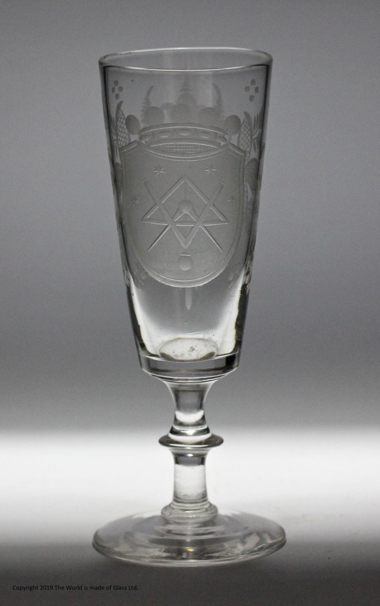 Set of Five William IV/Early Victorian Armorial-Engraved Masonic Ale ...