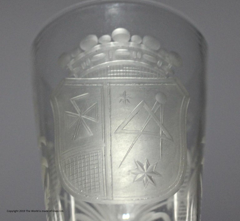 Set of Five William IV/Early Victorian Armorial-Engraved Masonic Ale ...