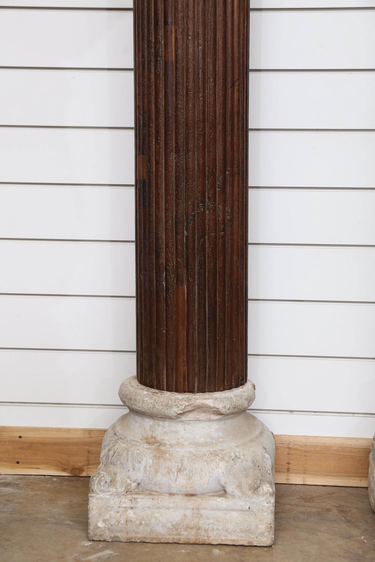 Set of Four 1820s Monumental Load Bearing Columns from an Old Mansion ...