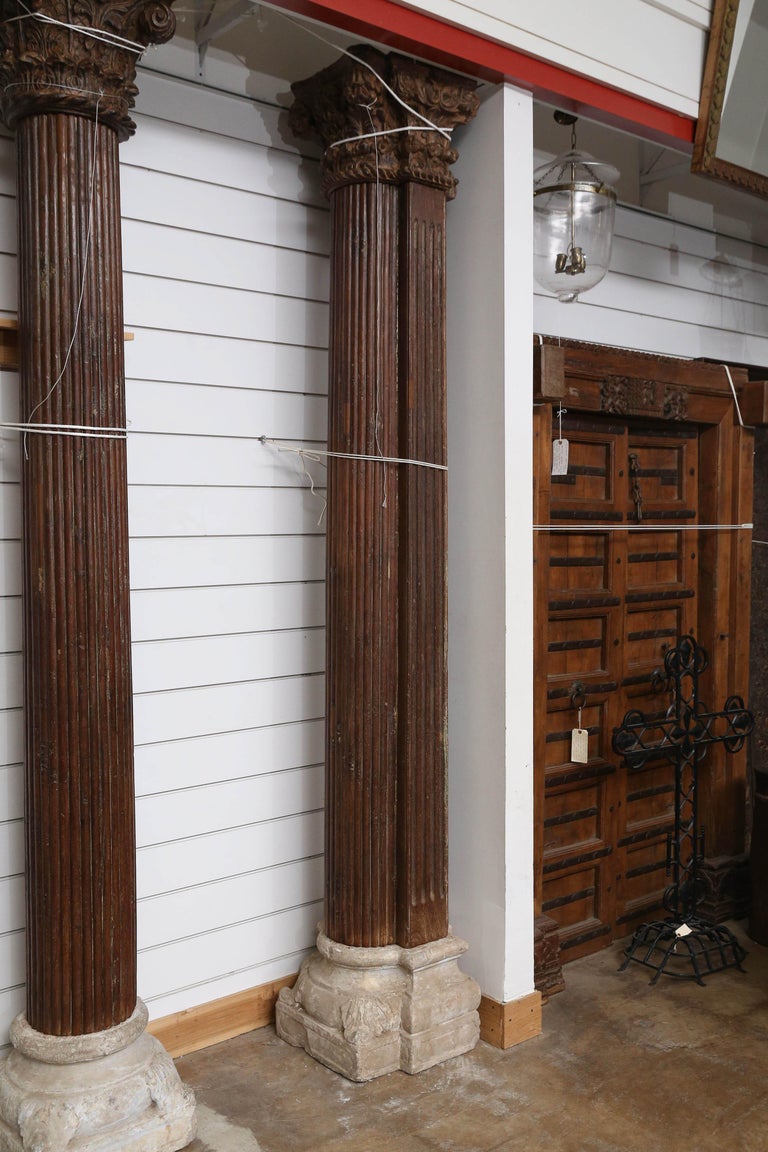 Set of Four 1820s Monumental Load Bearing Columns from an Old Mansion ...
