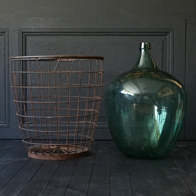 Set of Four 1920s French Green Demijohns, Lady Jeanne or Carboys in ...