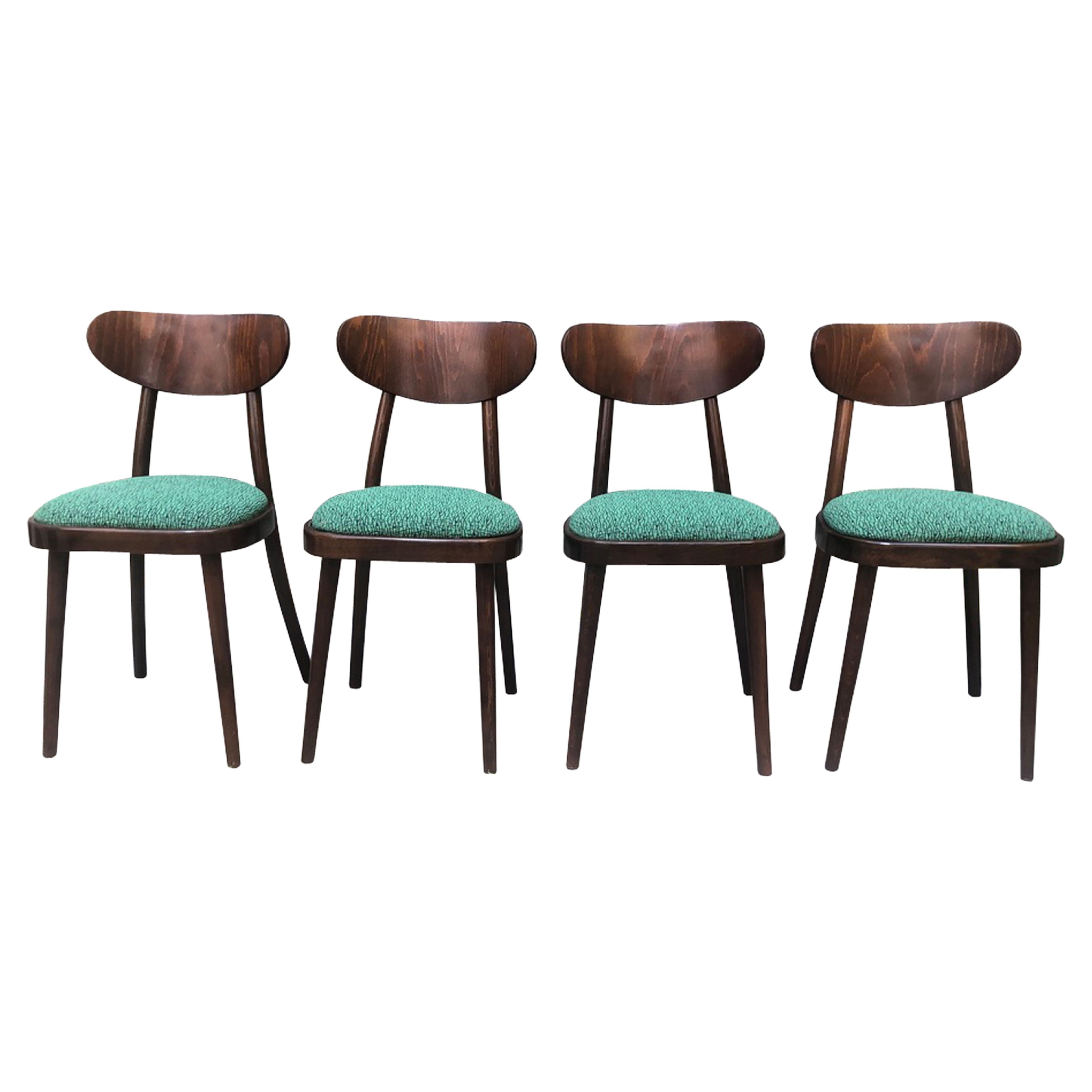 Set of Four 1960's Mid Century Dining Chair by TON For Sale at 1stDibs