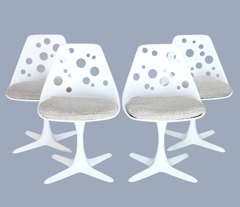 Set of Four 1970s Burke Chairs Customized by Yukié Taga at 1stDibs