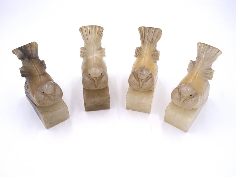 Set of Four 19th-Century Alabaster Bird Sculptures, China For Sale at ...