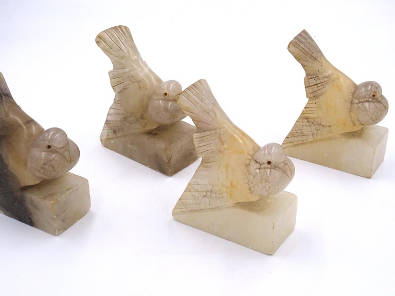 Set of Four 19th-Century Alabaster Bird Sculptures, China For Sale at ...