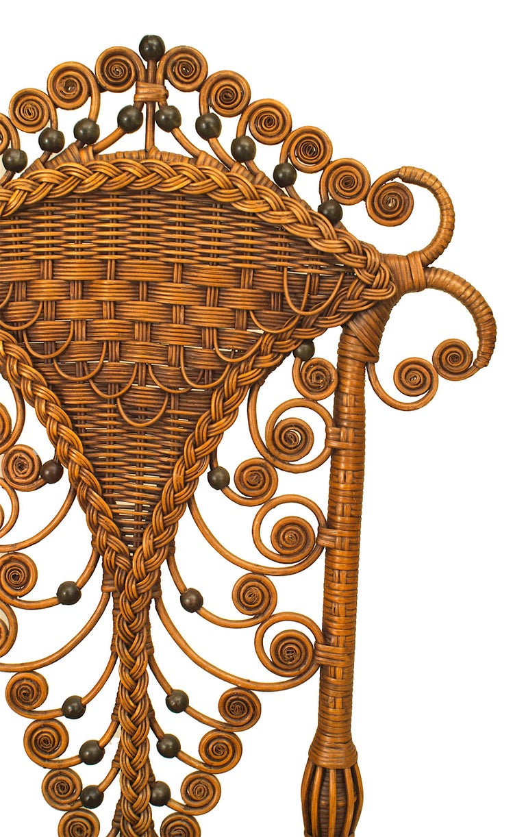 Set of 4 American Victorian Natural Wicker Side Chairs at 1stDibs