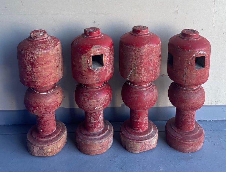 Set of Four 19th Century Asian Temple Posts For Sale at 1stDibs