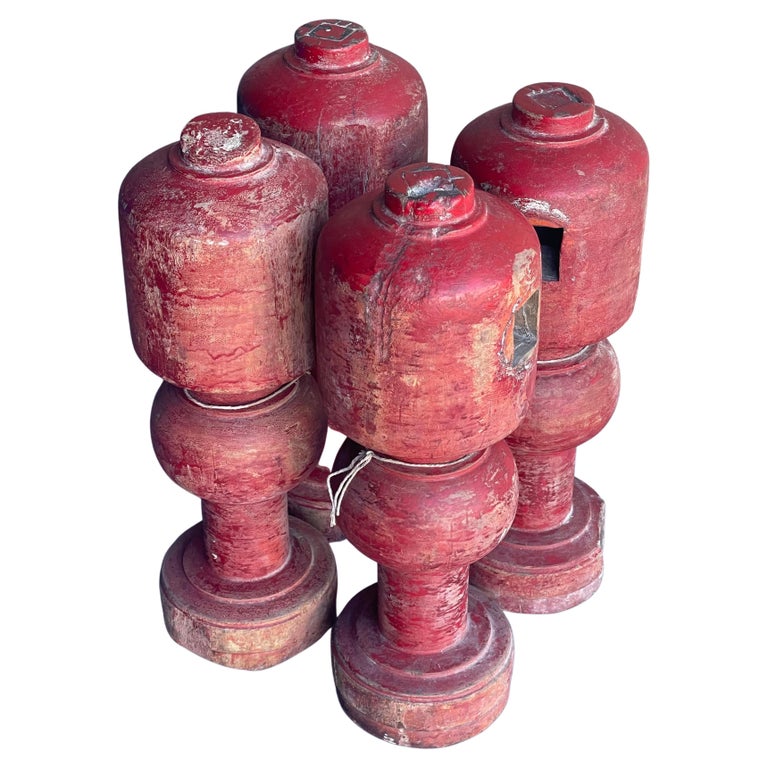 Set of Four 19th Century Asian Temple Posts For Sale at 1stDibs