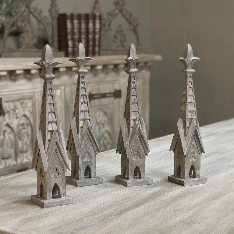 Set of Four 19th Century Carved Wood Gothic Spires at 1stDibs