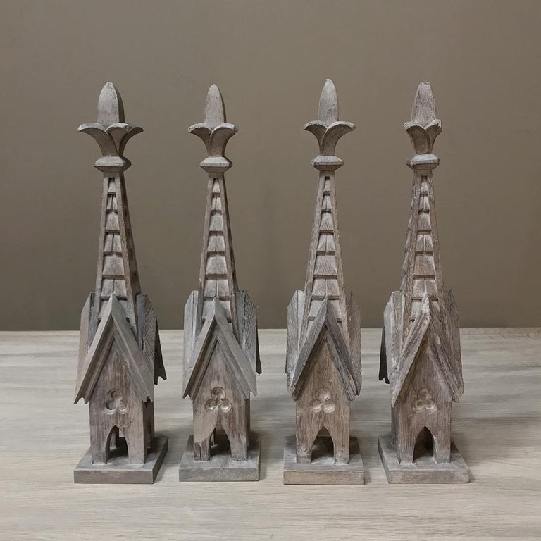 Set of Four 19th Century Carved Wood Gothic Spires at 1stDibs