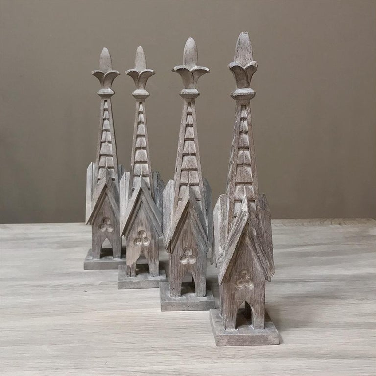 Set of Four 19th Century Carved Wood Gothic Spires at 1stDibs