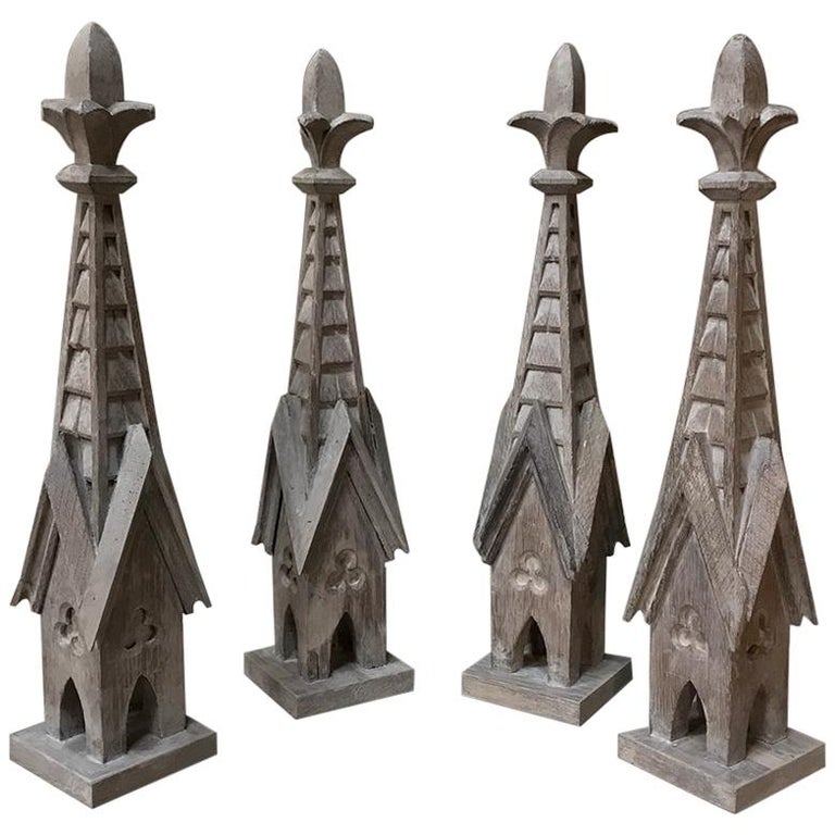 Set of Four 19th Century Carved Wood Gothic Spires at 1stDibs | wood ...