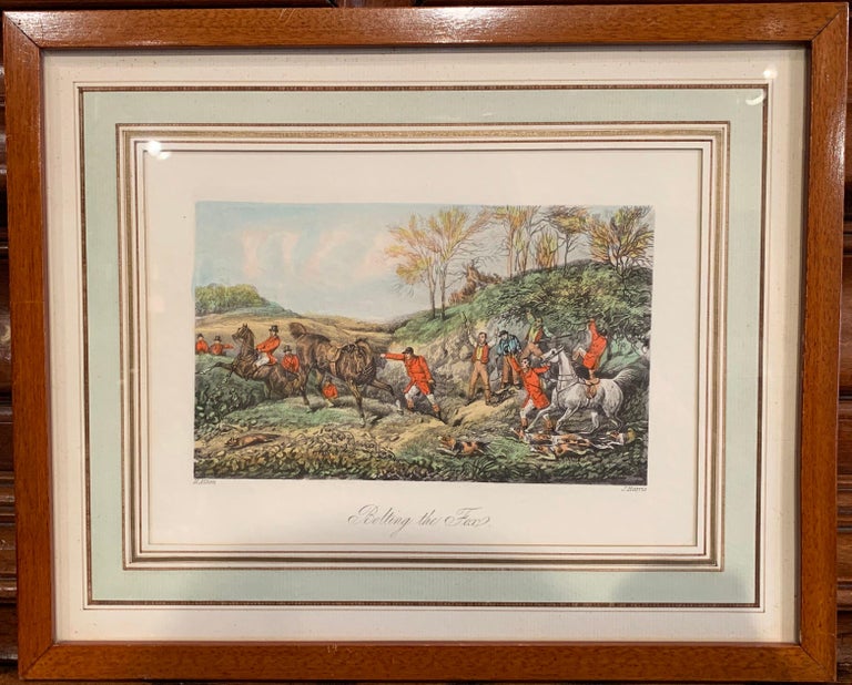 Set of Four 19th Century English Framed Hunt Scenes Signed Watercolors ...