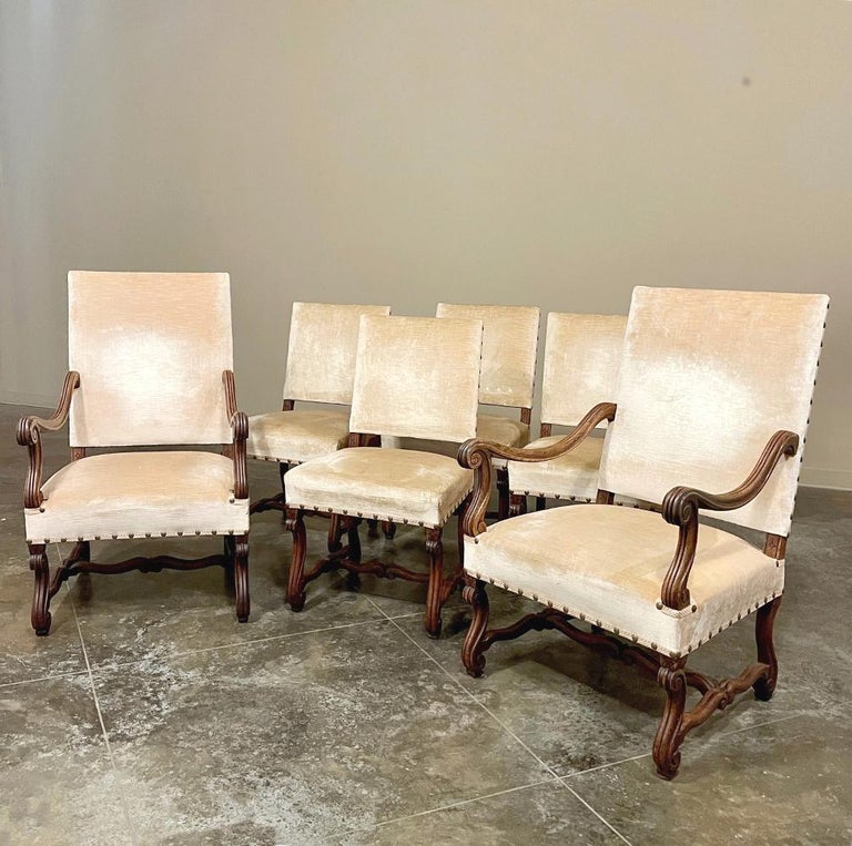 Set of Four 19th Century French Louis XIV Side Chairs with Mohair For ...