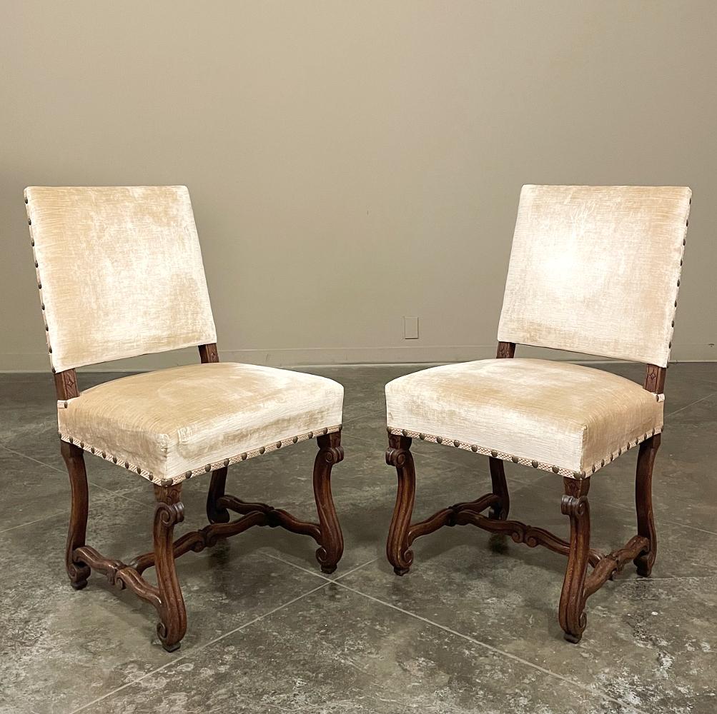 Set of Four 19th Century French Louis XIV Side Chairs with Mohair For ...