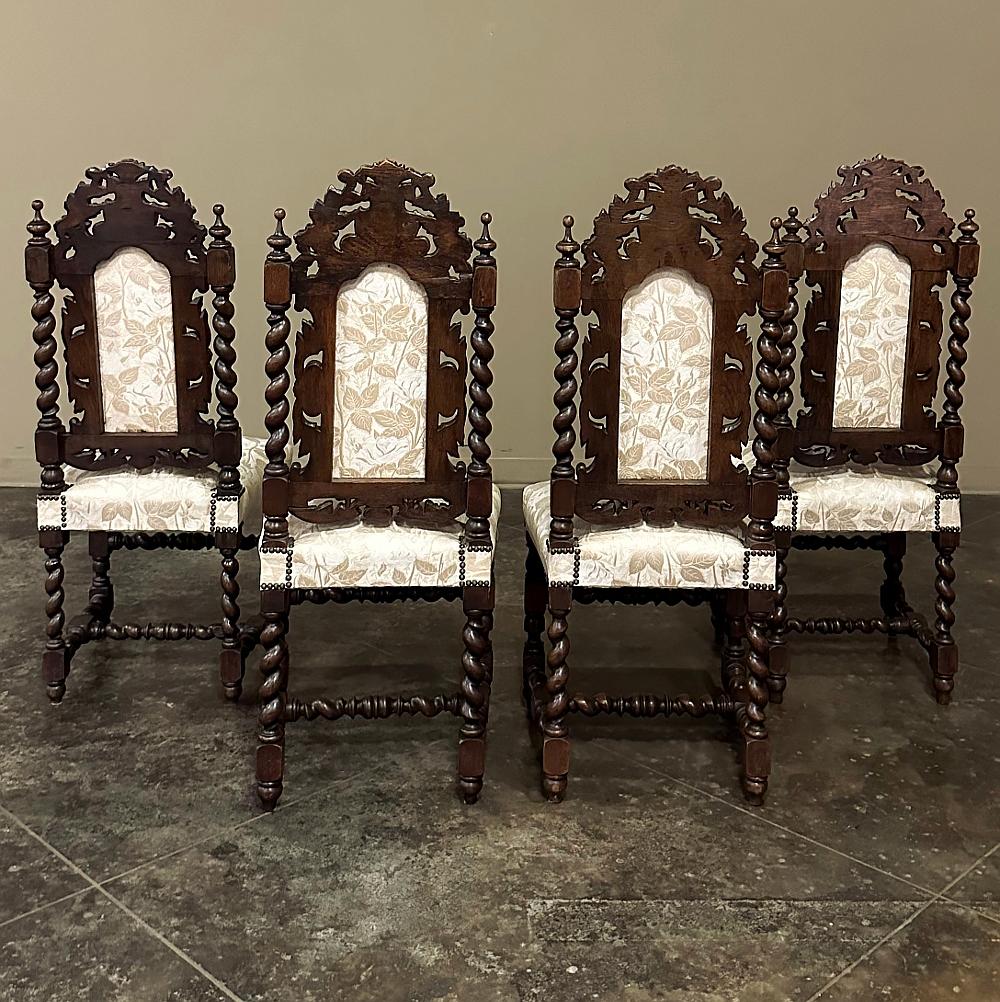 Set of Four 19th Century French Renaissance Upholstered Chairs For Sale ...
