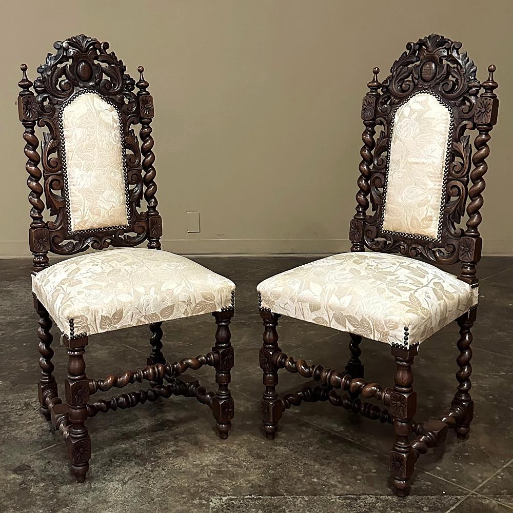Set of Four 19th Century French Renaissance Upholstered Chairs For Sale ...