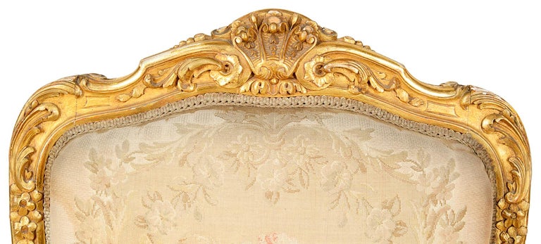 Set of Four 19th Century Gilded Salon Side Chairs For Sale at 1stDibs ...