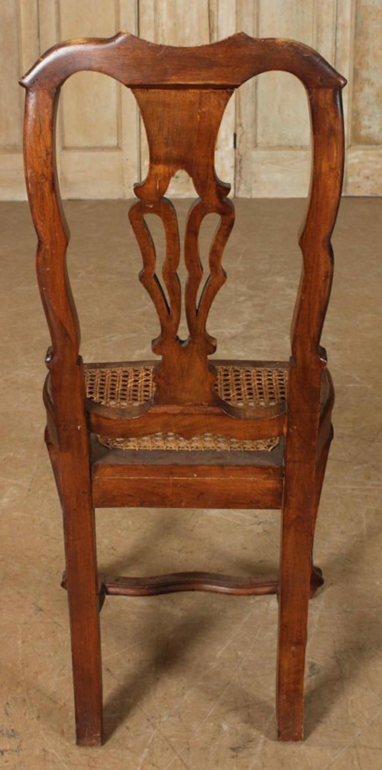 Set of Four 19th Century Iberian Baroque Wood Chairs For Sale at 1stDibs