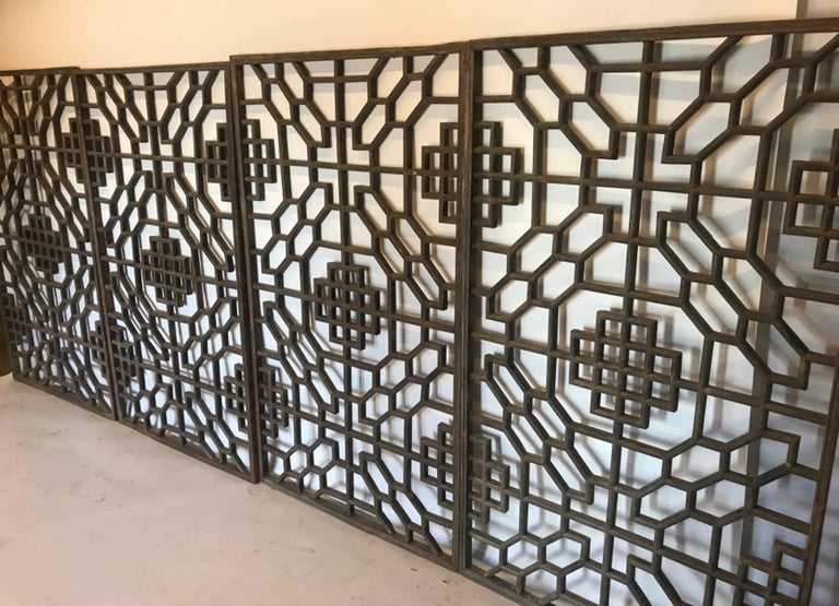 Set of Four 19th Century Japanese Lattice Wooden Panels For Sale at ...