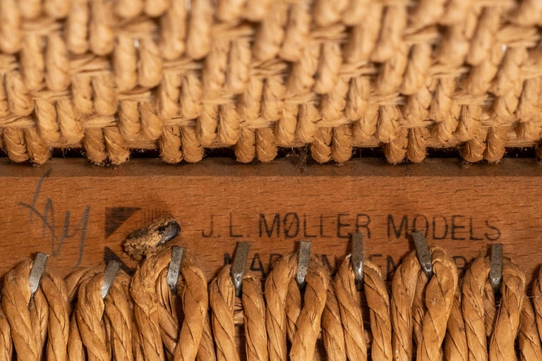 Set of Four '4' Model 83 Teak and Paepercord Dining Chairs Niels Otto ...