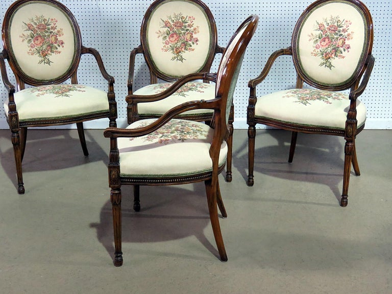 Set of Four Adams Style Armchairs For Sale at 1stDibs