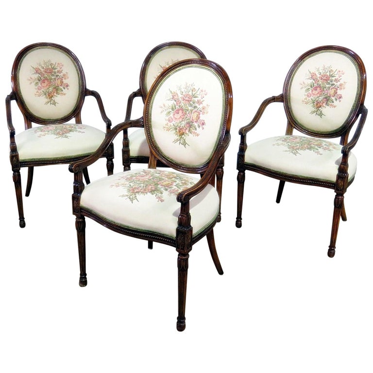 Set of Four Adams Style Armchairs For Sale at 1stDibs
