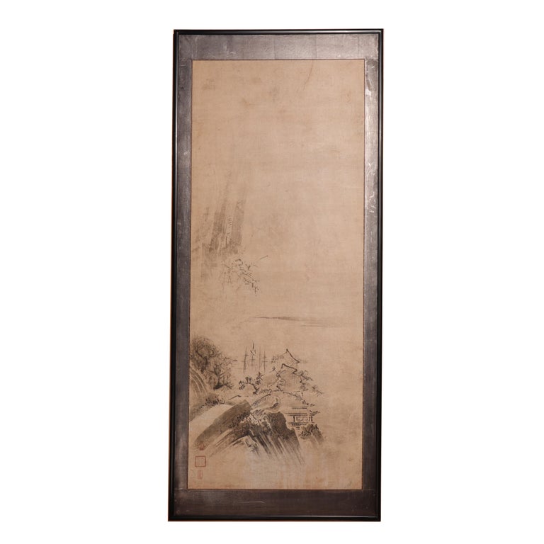 Set of Four Japanese Suibokuga Ink Paintings by Kano Tokinobu, 17th ...