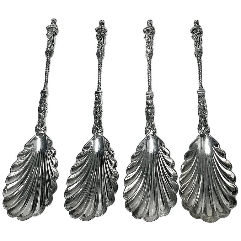 Set of Four Antique Silver Apostle Spoons Edward Hutton London, 1888 at ...