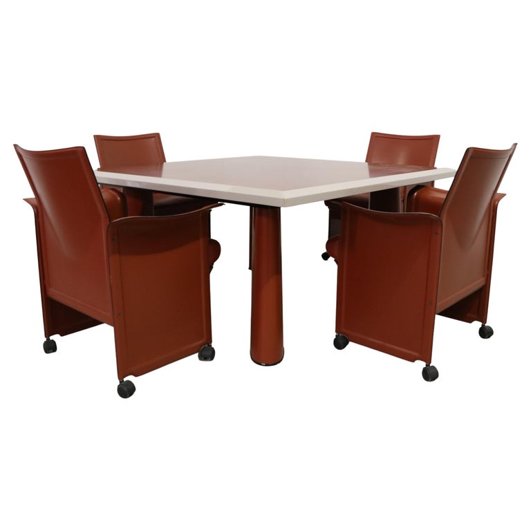 Tito Agnoli armchairs 'Korium' with a 'Metron' table by Matteo Grassi ...