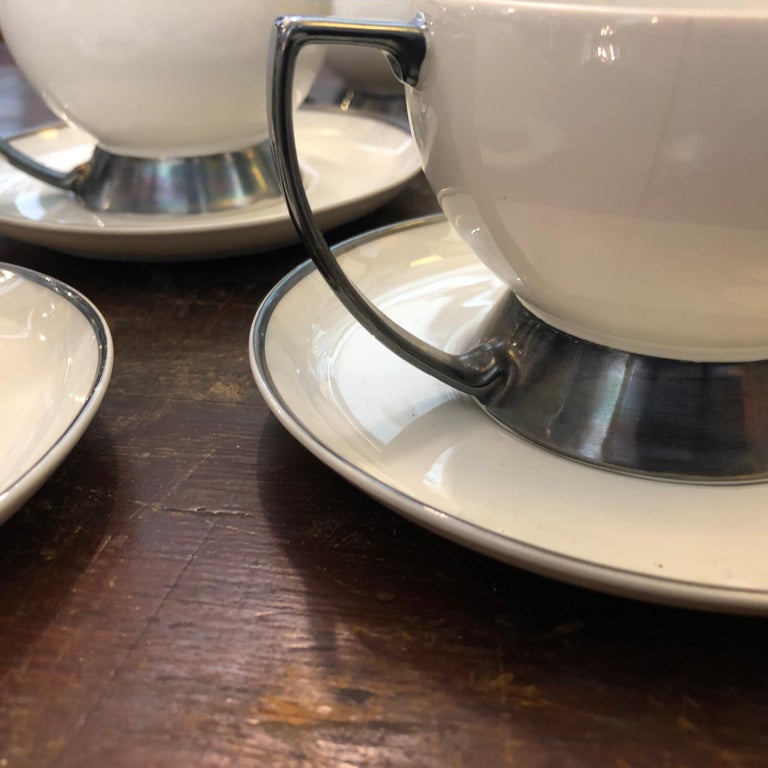 Set of Four Art Deco Italian Thea Cup and Milk Jug by Guido Andlovitz ...