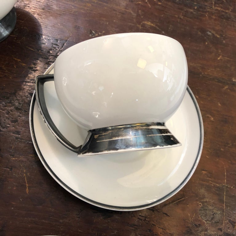 Set of Four Art Deco Italian Thea Cup and Milk Jug by Guido Andlovitz ...