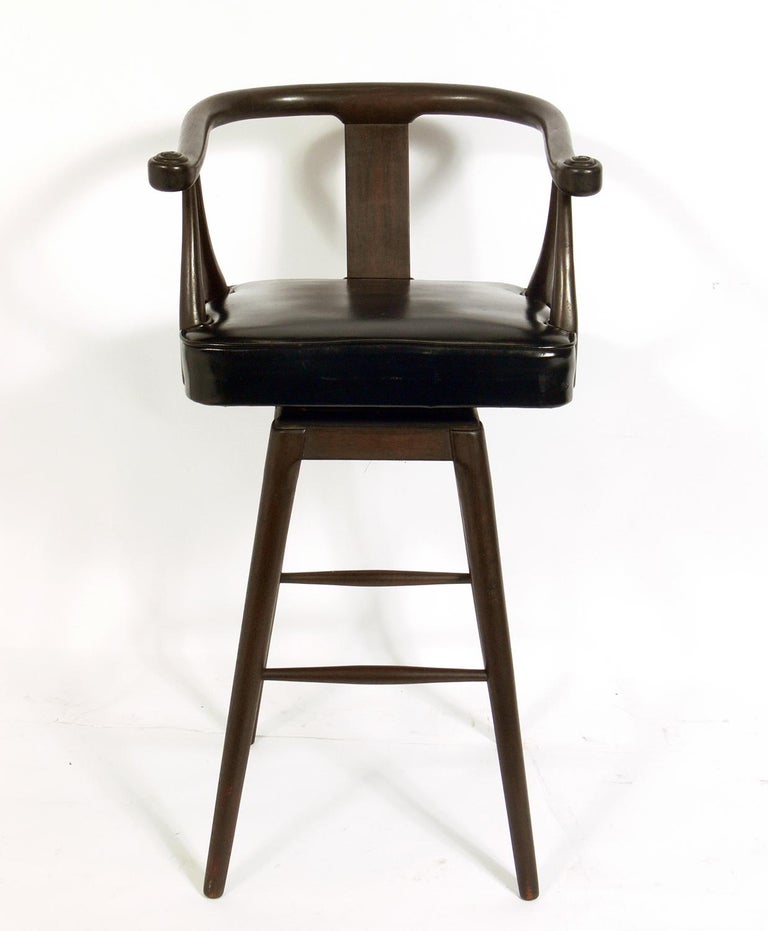 Set of Four Asian Style Midcentury Bar Stools at 1stDibs