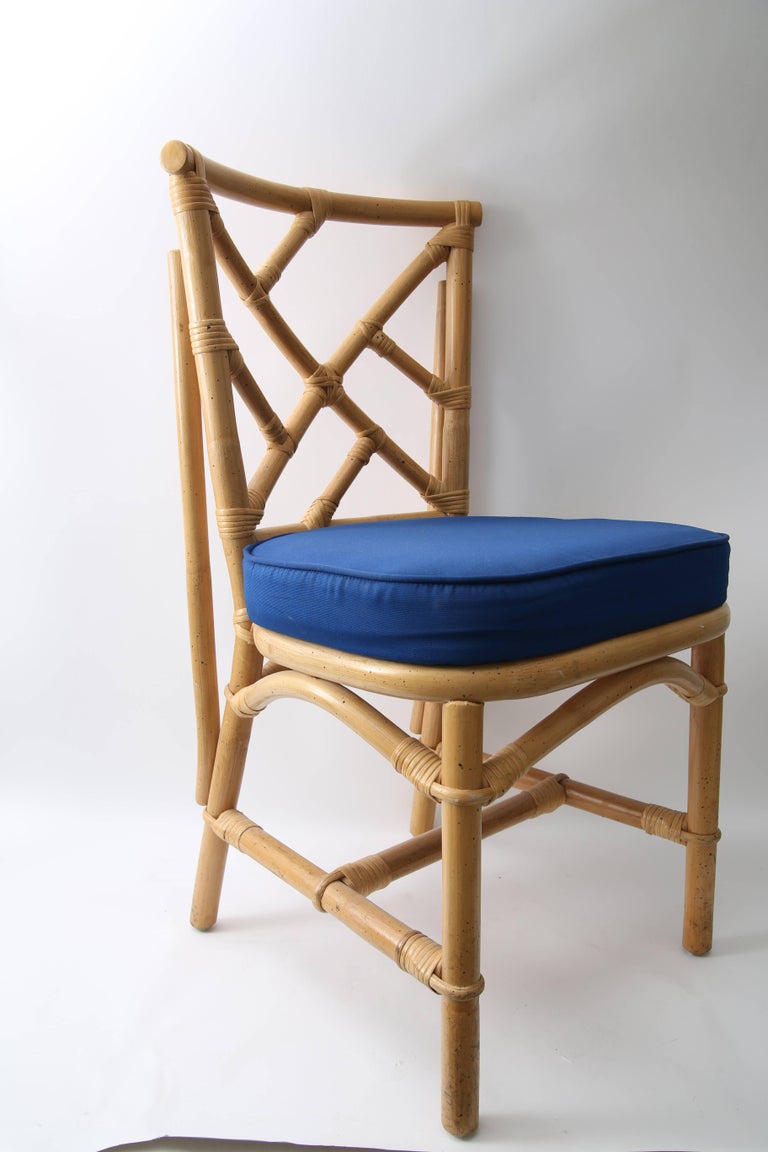Set of Four Bamboo Side Chairs For Sale at 1stDibs