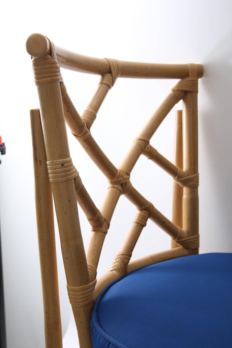 Set of Four Bamboo Side Chairs For Sale at 1stDibs