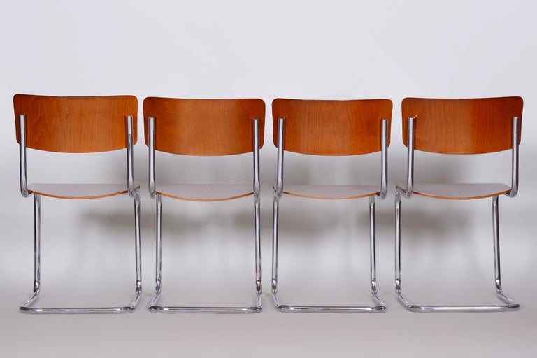 Set of Four Bauhaus Beech Chairs, Restored, Germany, 1930s For Sale at ...