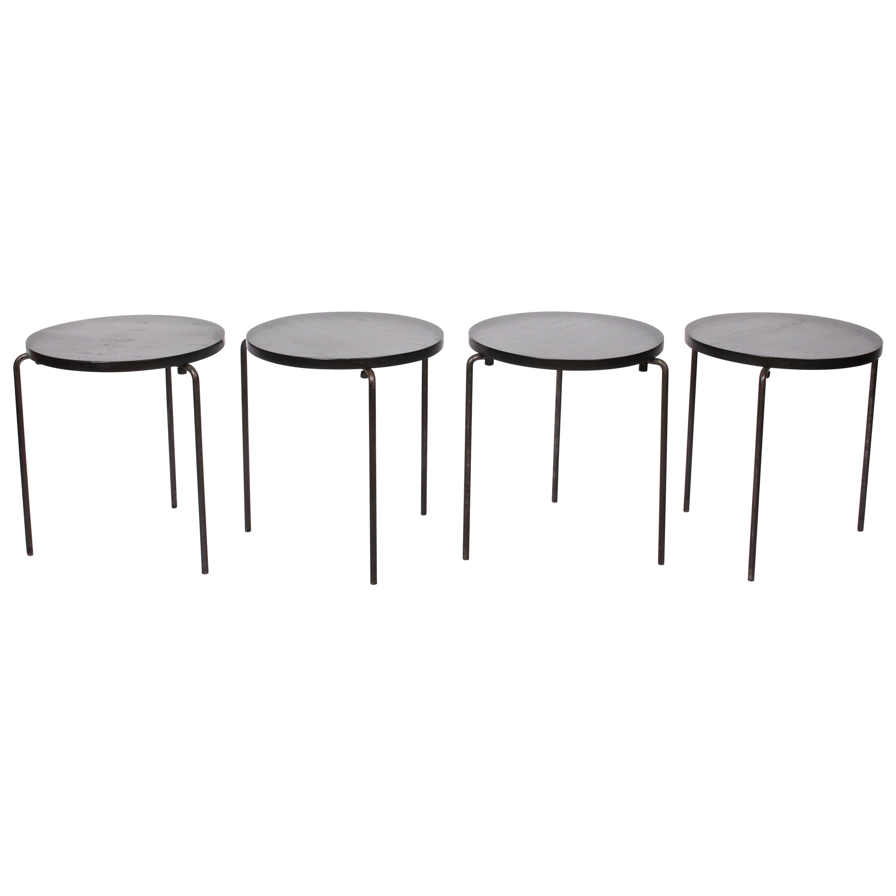 Great Set of Chunky Danish Modern Stacking Circular Tables or Stools ...